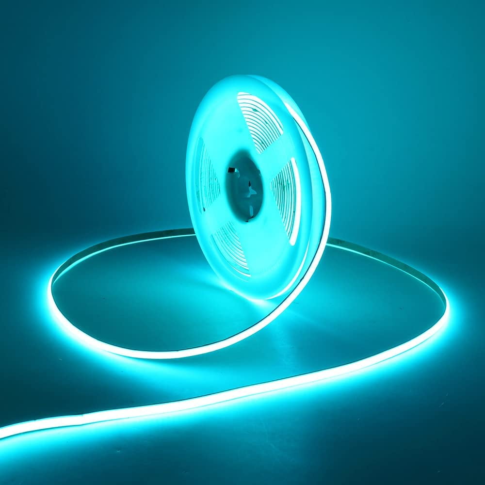 5mm Ultra Thin COB LED Strip 24V Ice Blue Color 16.4FT, RA>90 High CRI ...