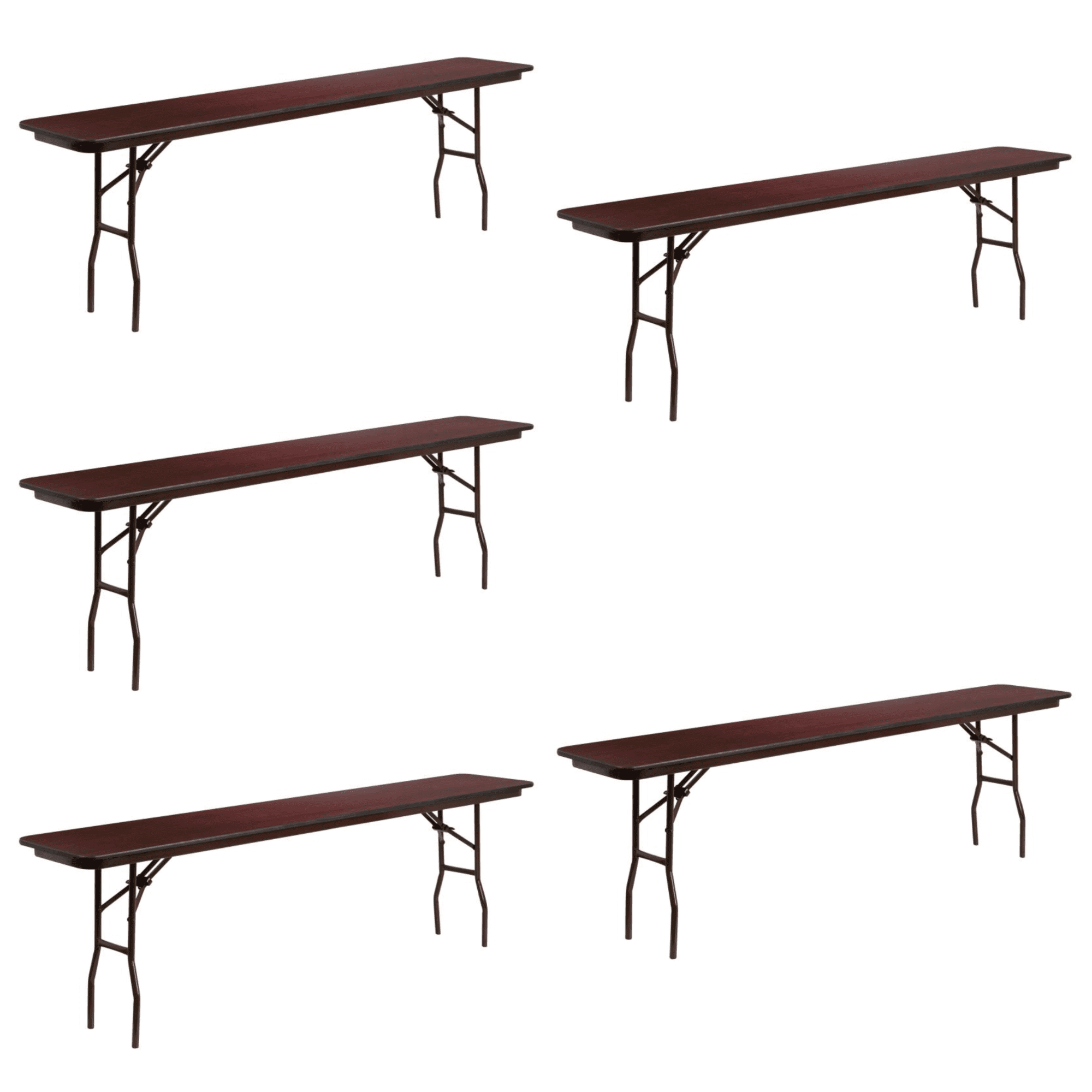(5PACK) 18'' x 96'' Rectangular Melamine Mahogany Laminate Folding ...