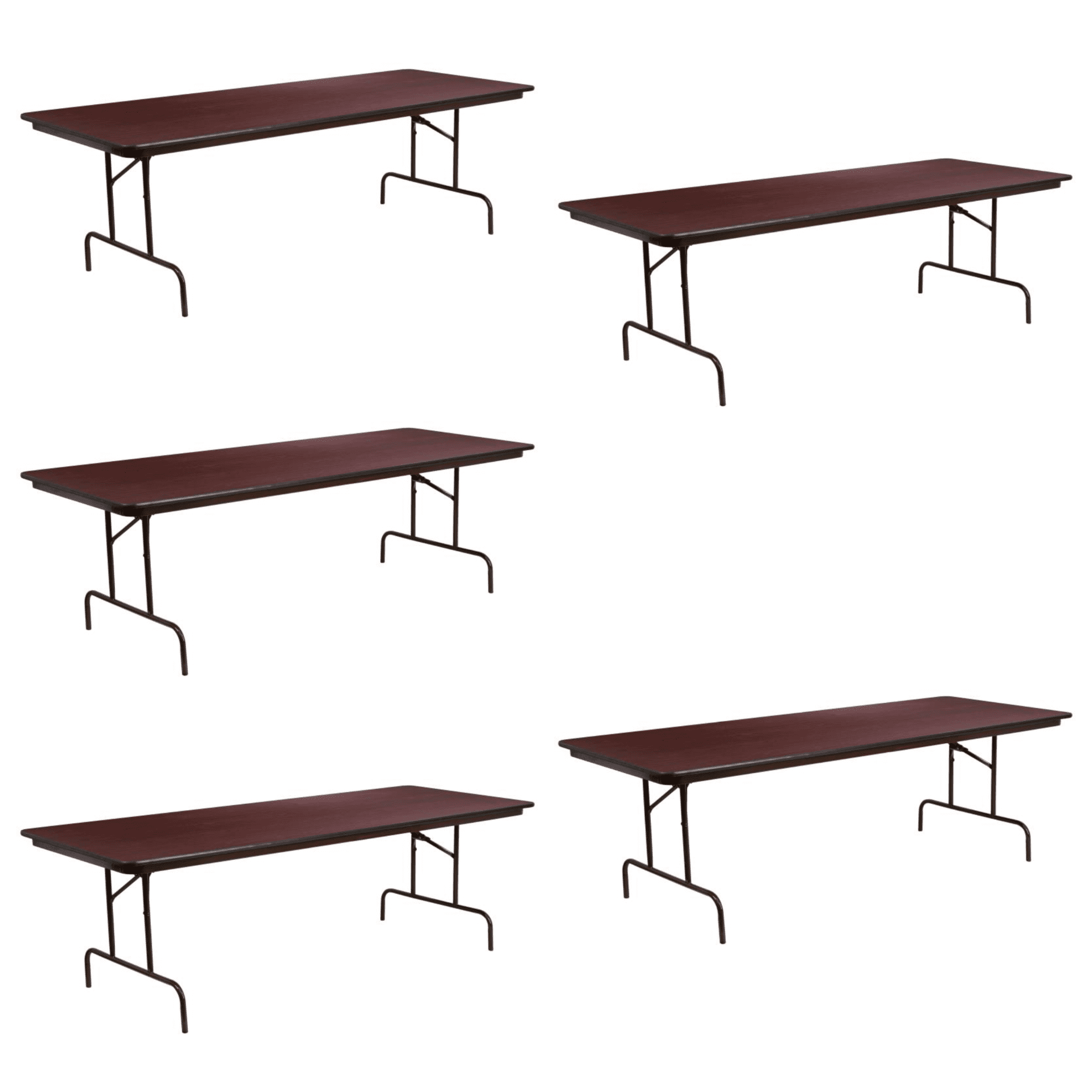 (5PACK) 36'' x 96'' Rectangular High Pressure Mahogany Laminate Folding ...