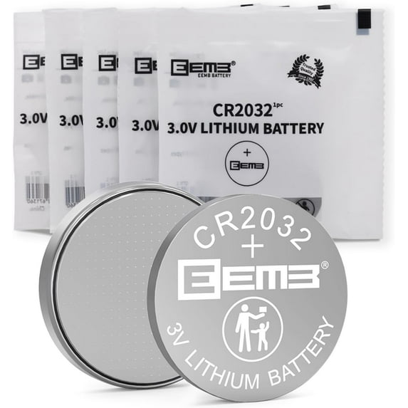 5PACK CR2032 Battery - High Performance 3V Batteries, Button Coin Cell ...
