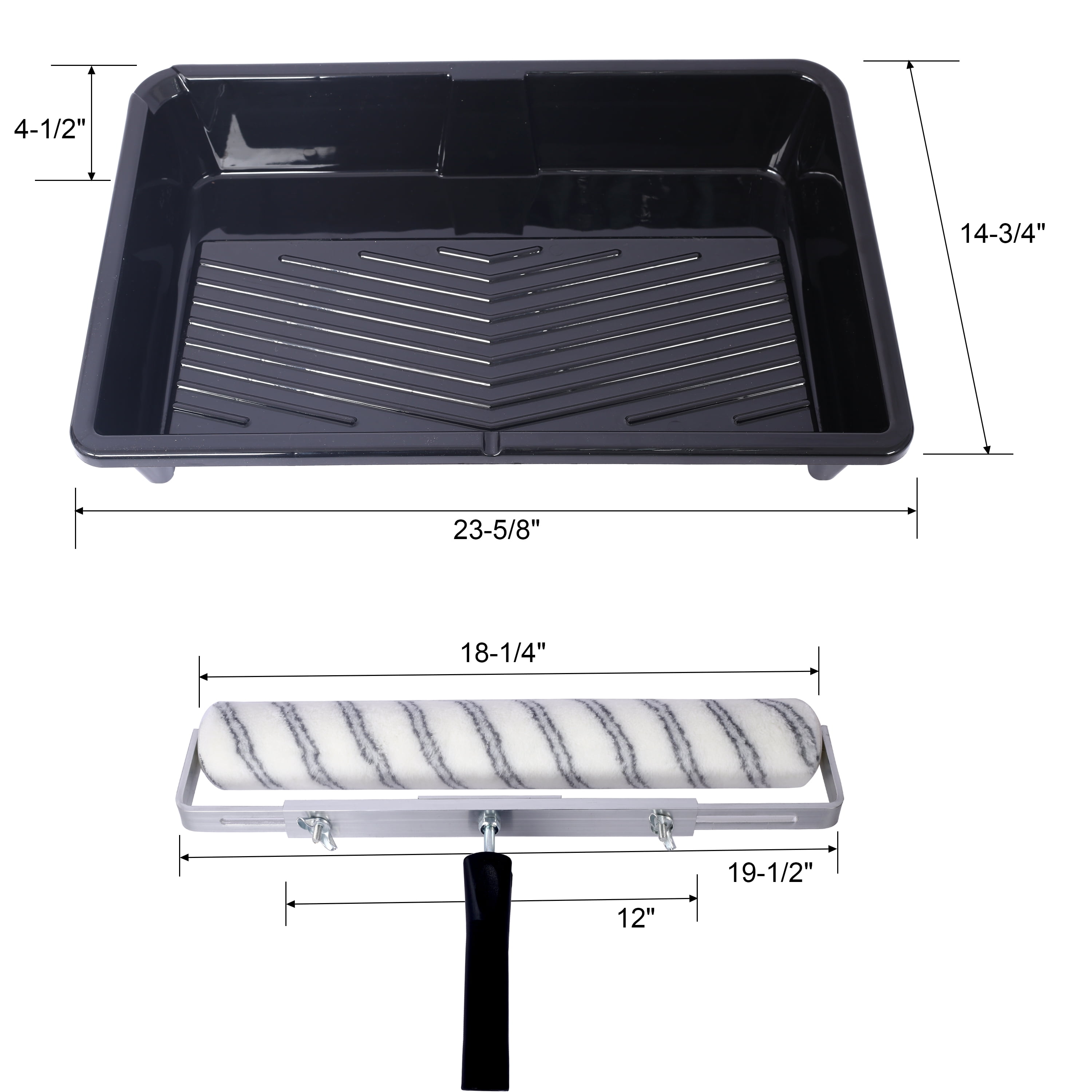 NOBRAND 5PC 18 Inch Paint Roller Kit, Adjustable Frame, Microfiber ...