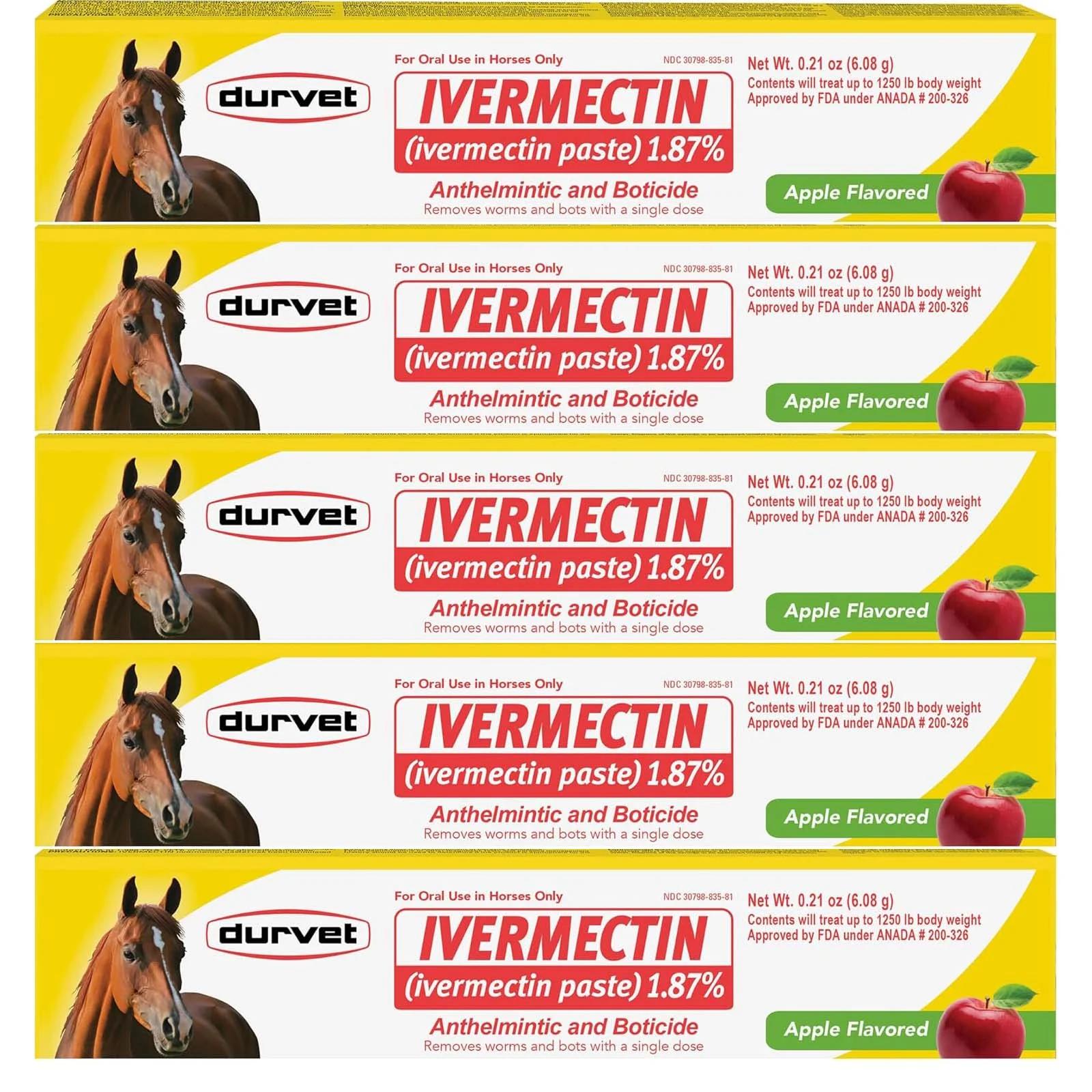 5PC Apple-Flavored Horse Dewormer and Parasite Control Paste-Pyrantel ...