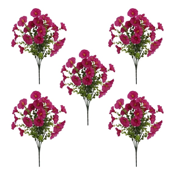 5PC Artificial Flowers Realistic Outdoor, Lifelike Faux Silk Blooms for ...