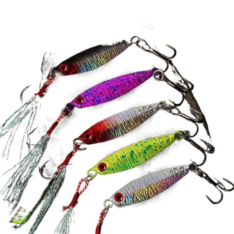 5PC BIQIANWO Fishing Lures Iron Plate Fish Scale Pattern Long Casting ...