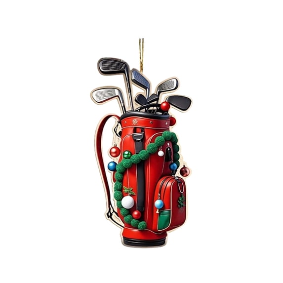 5PC Christmas tree ornaments Cute Golf Ball And Ball Bag Christmas Tree ...