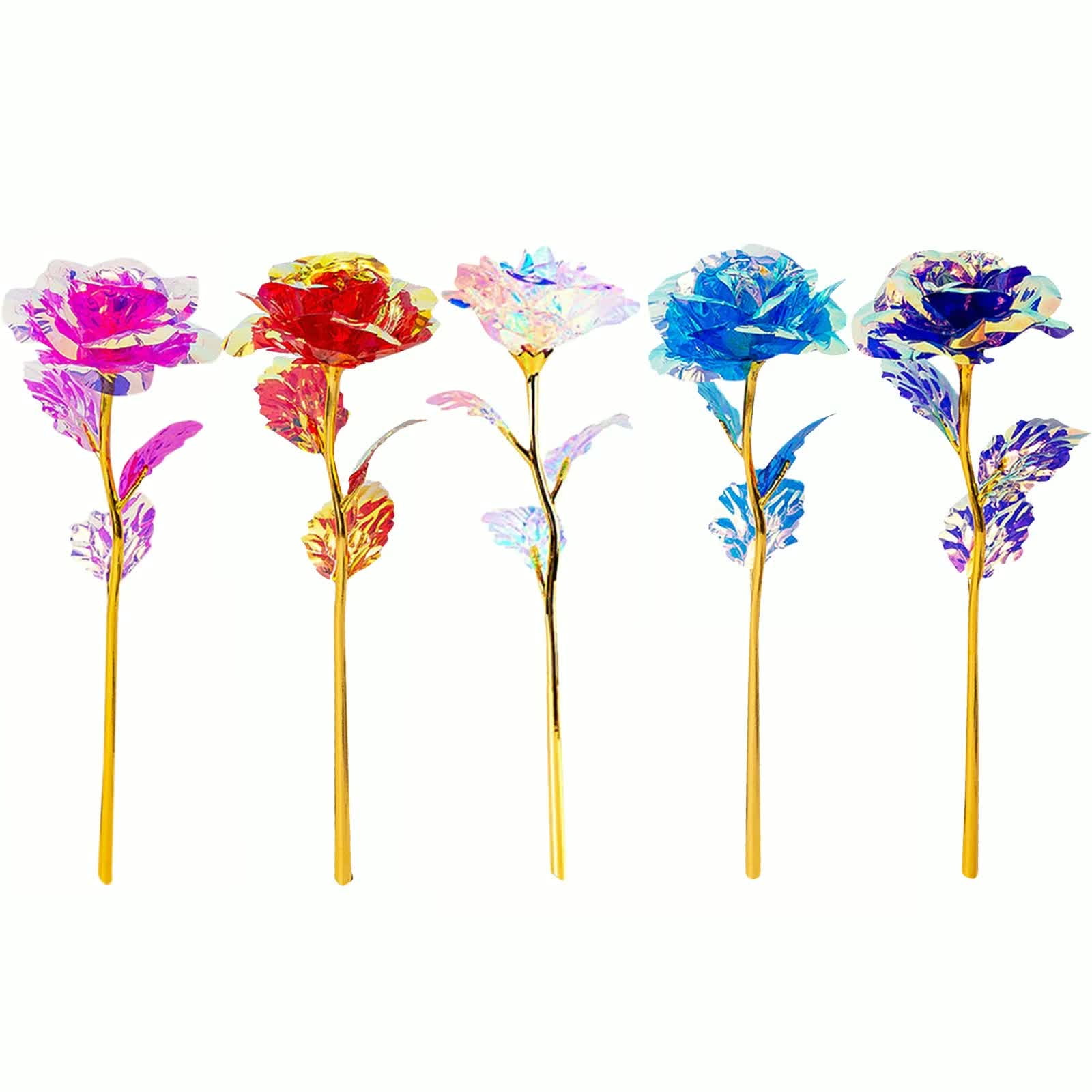 5PC Colorful Luminous Rose Artificial LED Light Flower – Romantic ...