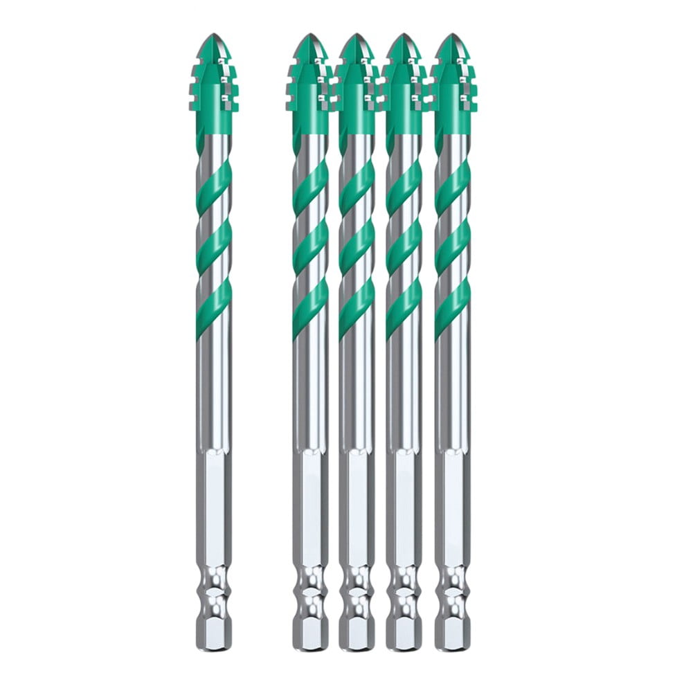 5PC Drill Bits for Glass Wood Metal Tiles Four-edge serrated eccentric ...