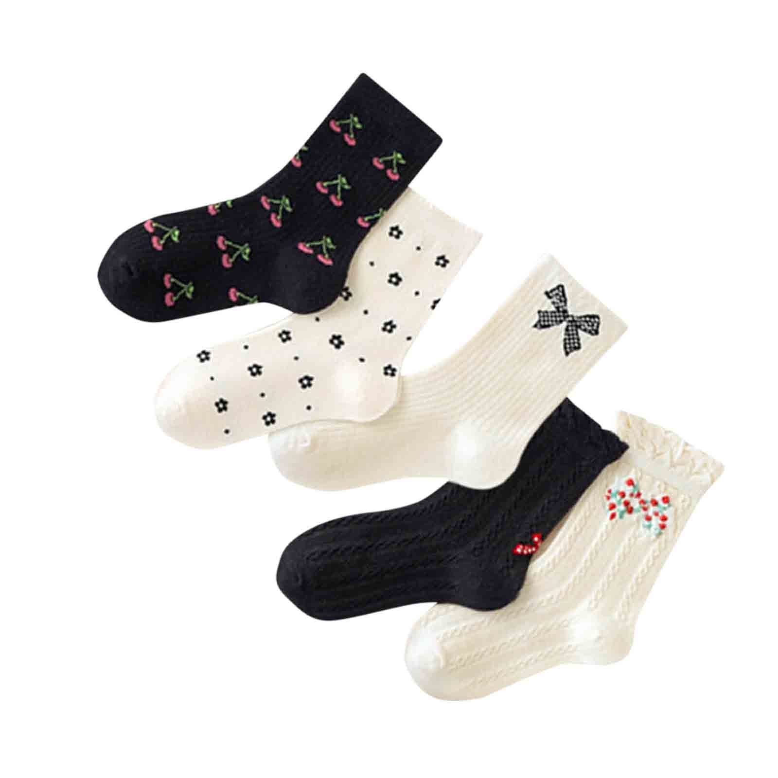 5PC Fashion Children's Long Socks for Kids Print Comfortable Sports Mid ...