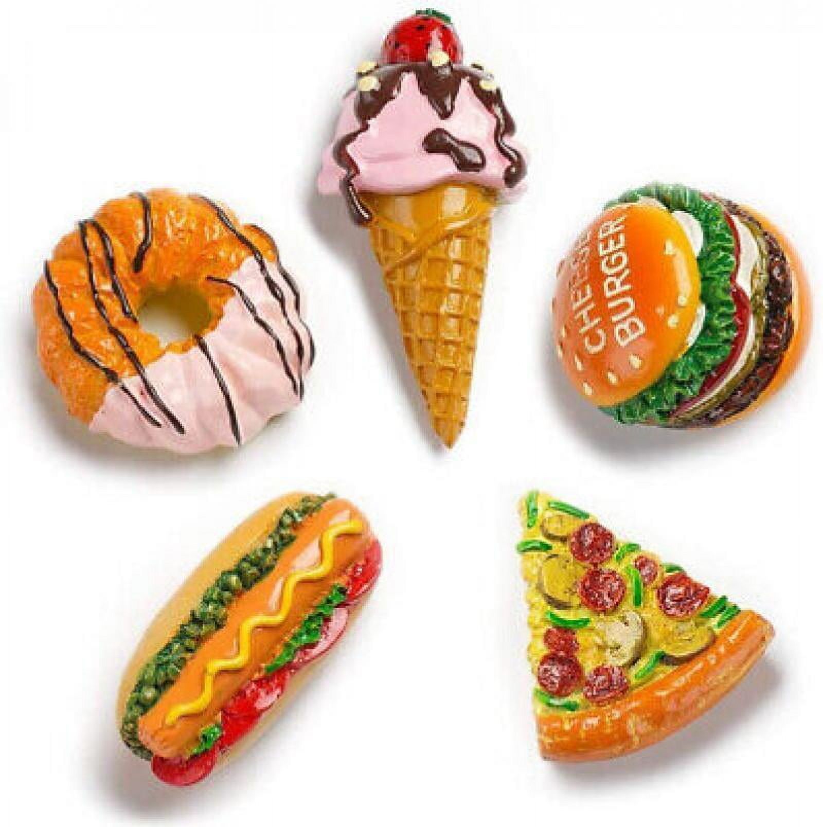 5PC Food Refrigerator Magnets Fridge Stickers Hamburger Doughnut Ice ...
