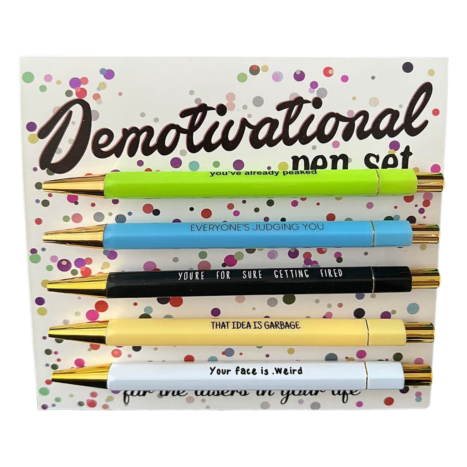 5PC Fun Demotivatopnal Theme Gel Pen Ballpoint Pen Fun Copywriting Pen ...