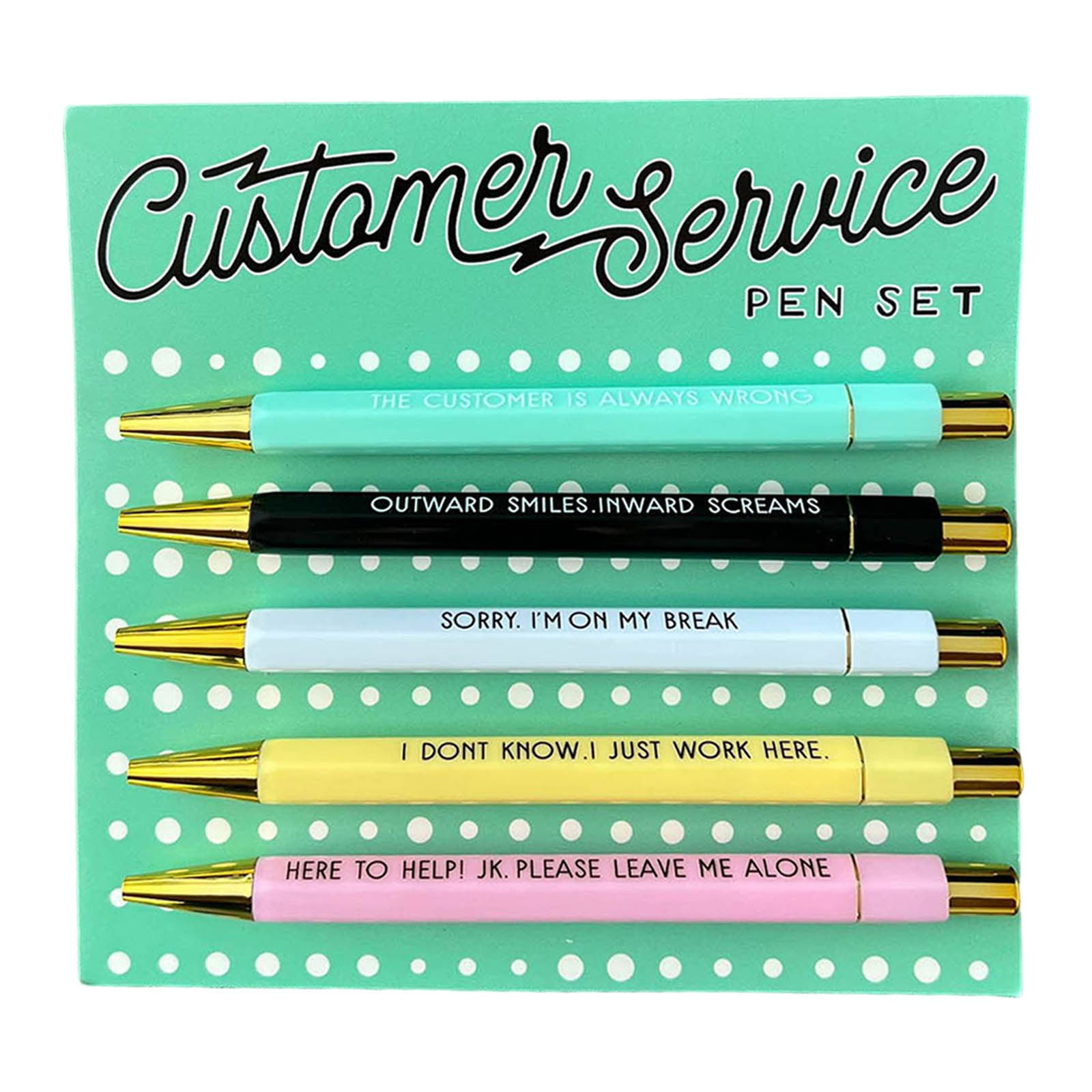 5PC Fun Service Theme Gel Pen Ballpoint Pen Fun Copywriting Pen Set 1ML ...
