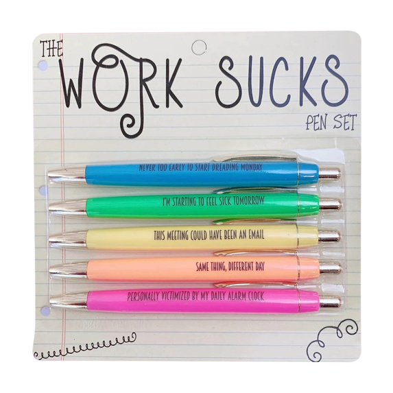 5PC Fun Work Theme Gel Pen Ballpoint Pen Fun Copywriting Pen Set 1ML ...