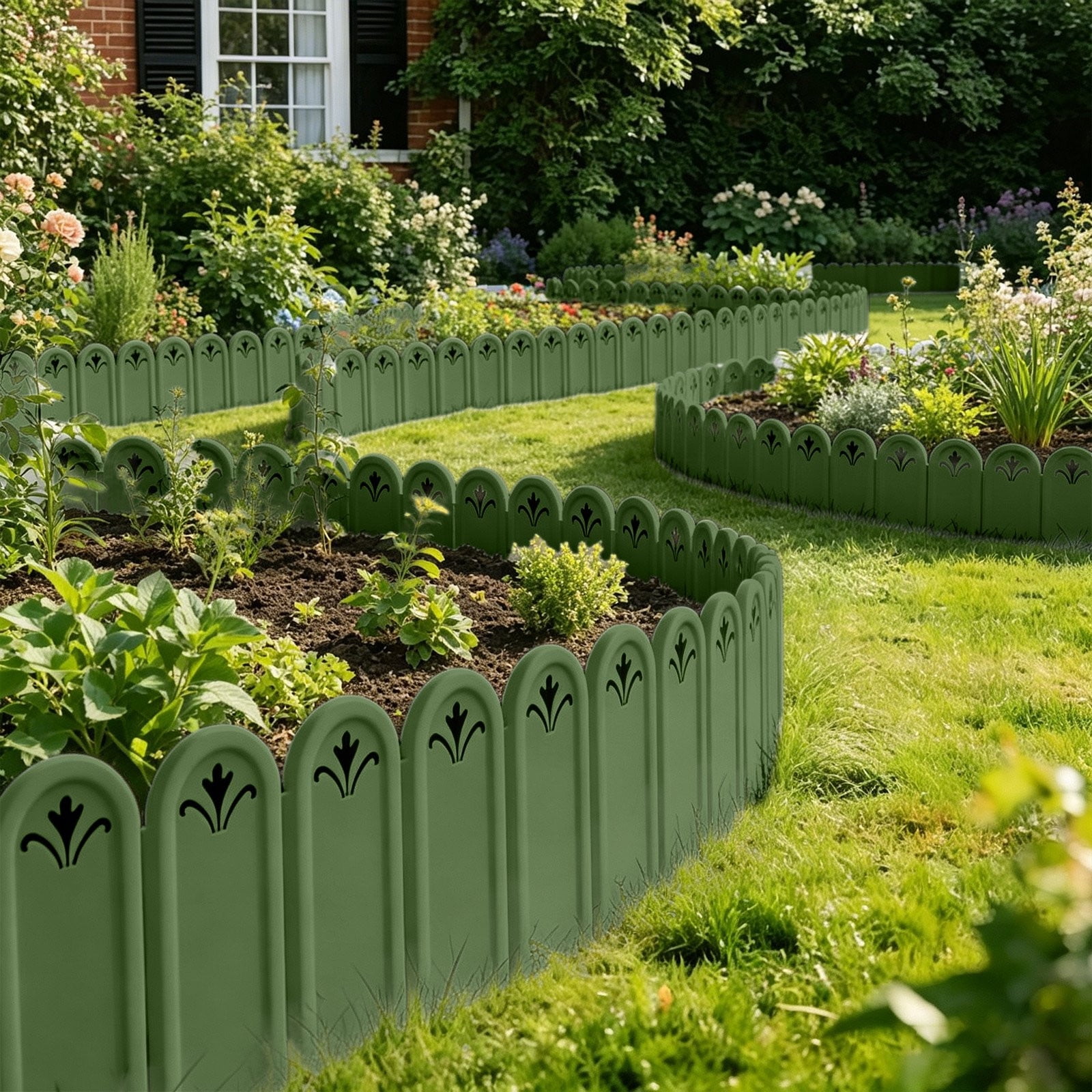 5PC Garden Fence Picket Fence Edging, For Lawns Flowerbeds Plants ...