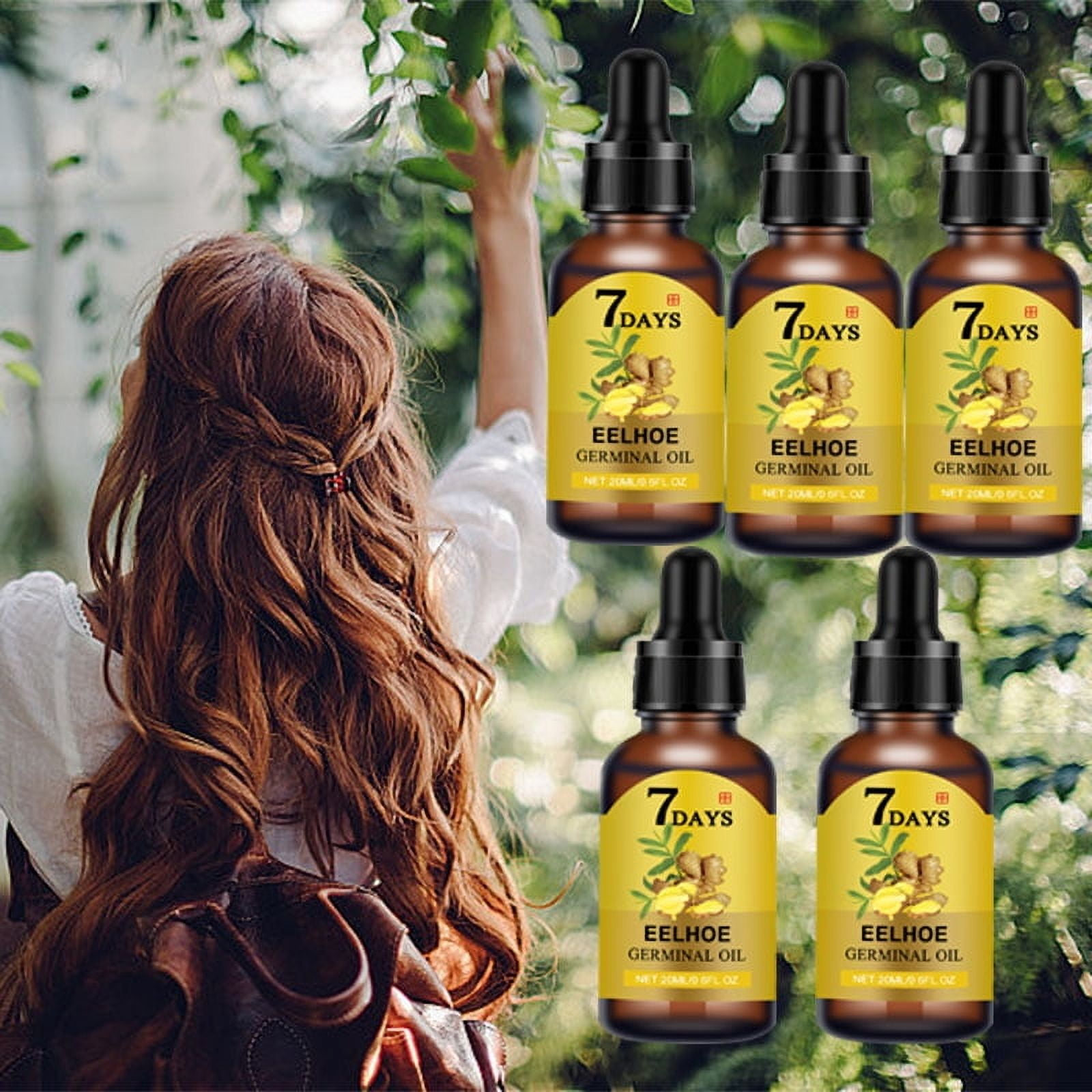 5PC Ginger Hair Essential Oil, 7 Day Ginger Hair Serum For Scalp ...