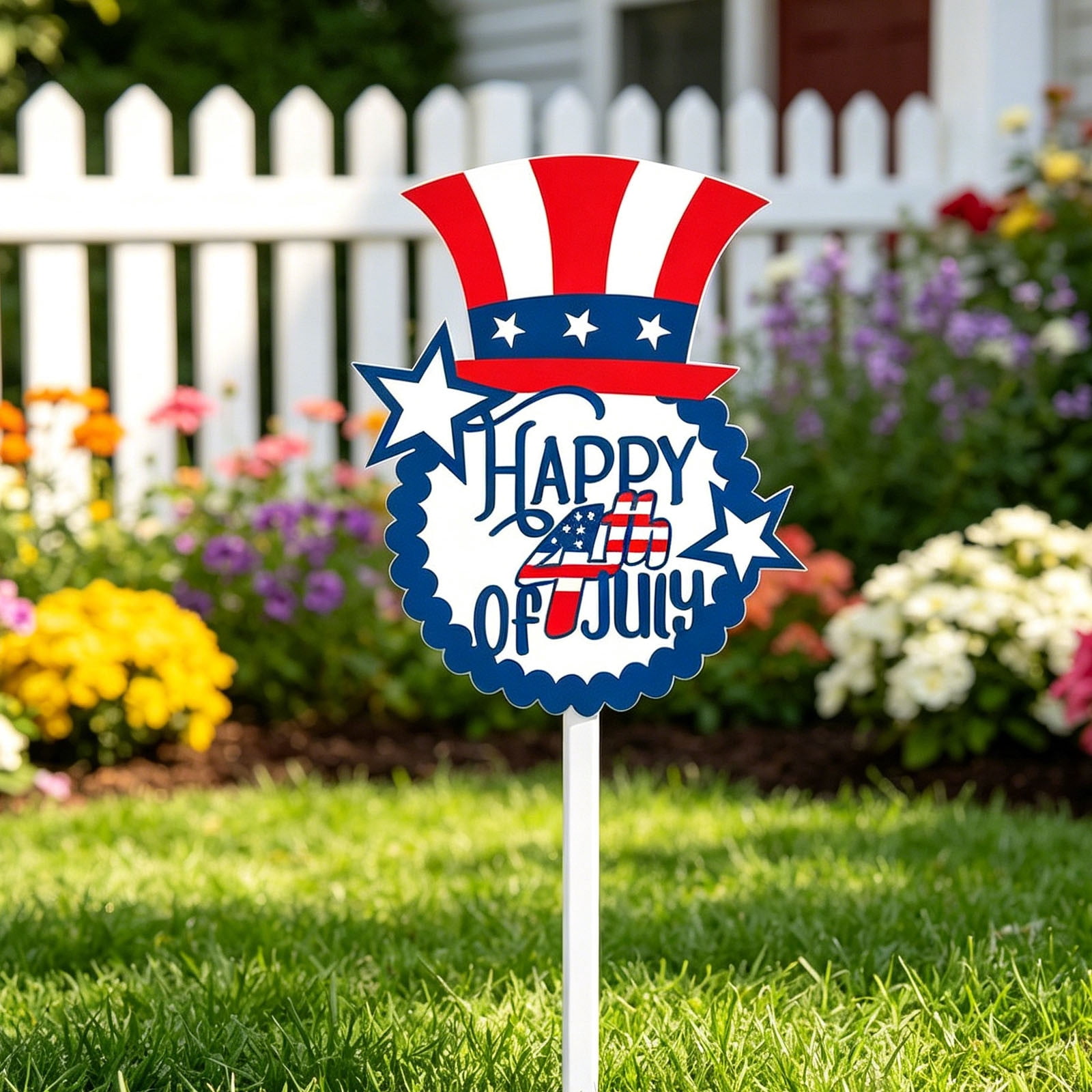 5PC Independence day decorations 4th Of July Yard Sign Heart-Shaped ...