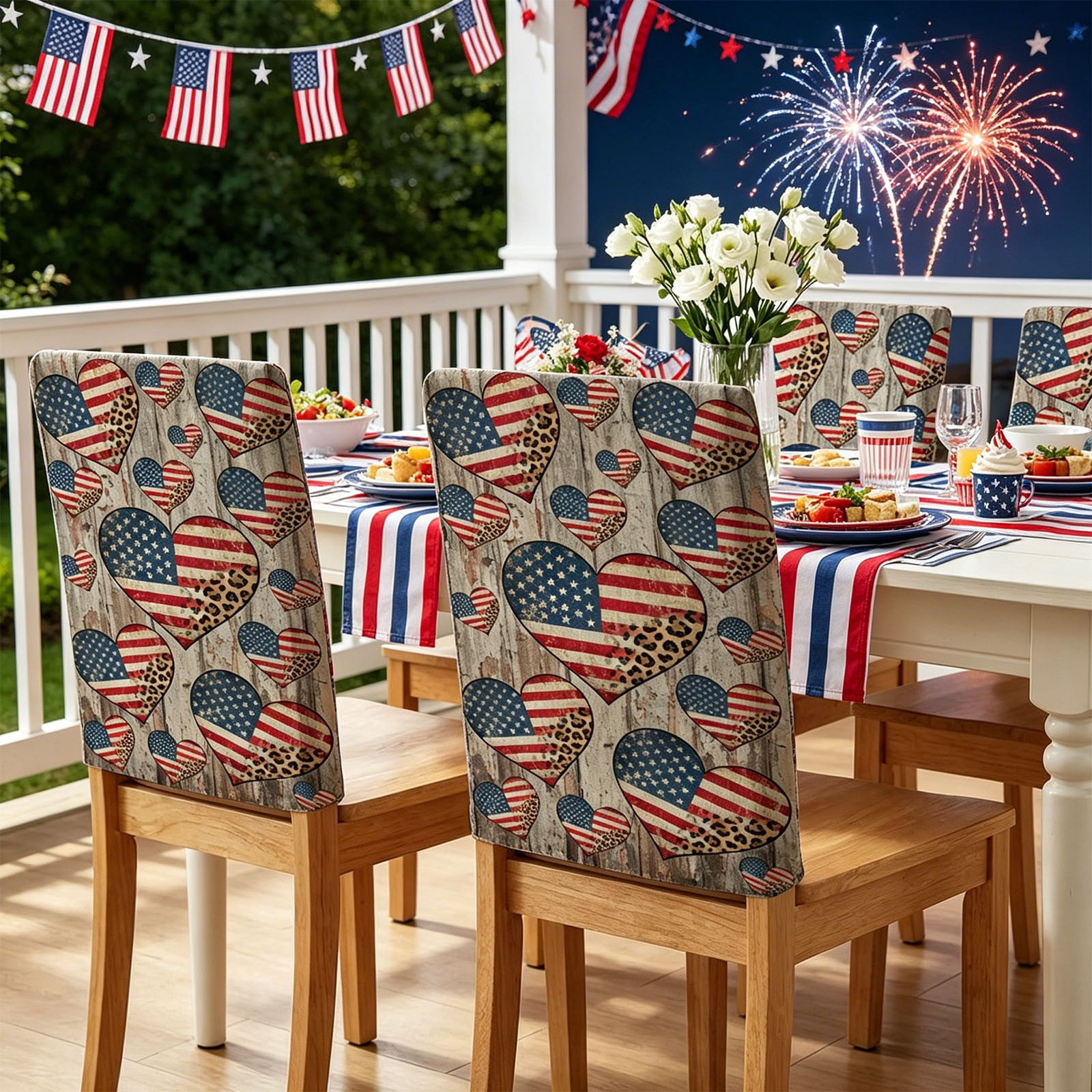 5PC Independence day decorations office Lepidopteran Chair Covers USA ...