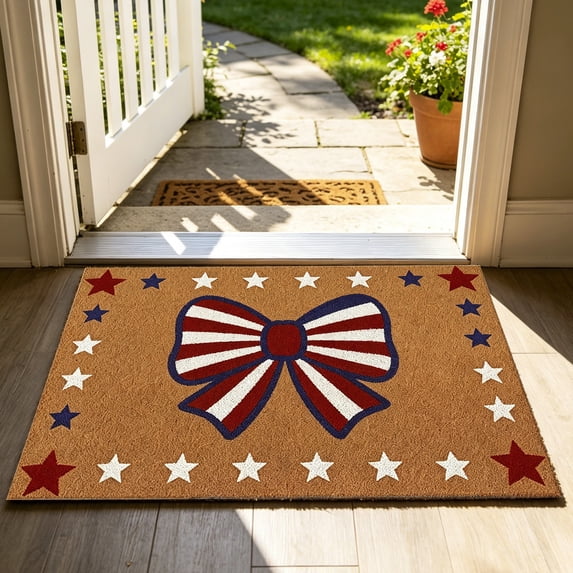 5PC Independence day decorations outdoor Independence Day Rug With Bow ...
