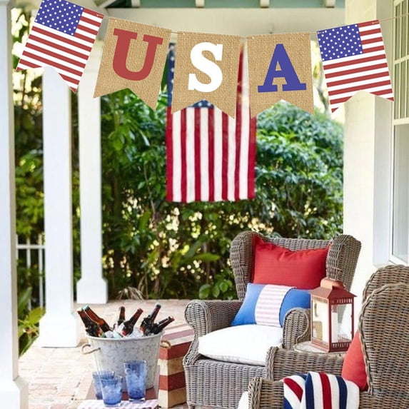 5PC Independence day front door decorations Five Pointed Star Flower ...