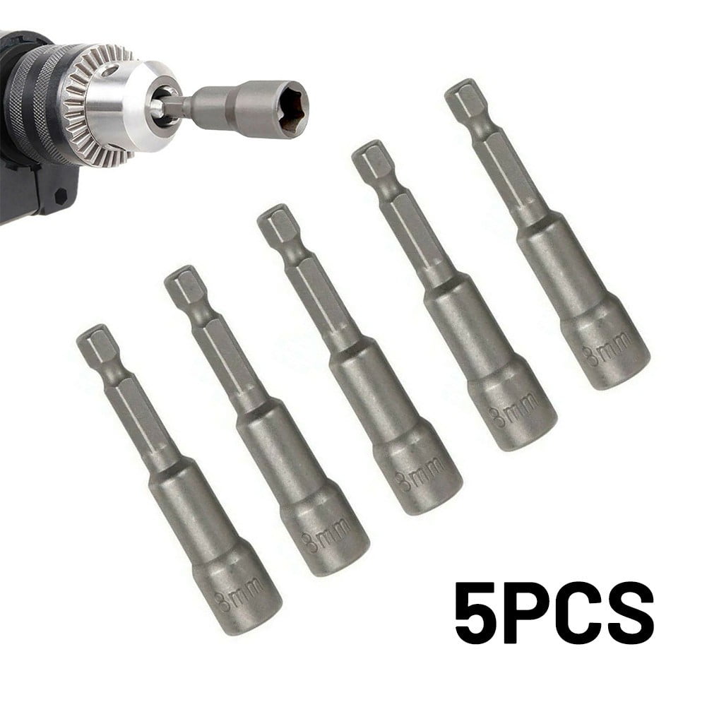 5PC Magnetic Tech Screw Driver Tek Bit Drill Nut Setter Roofing ...