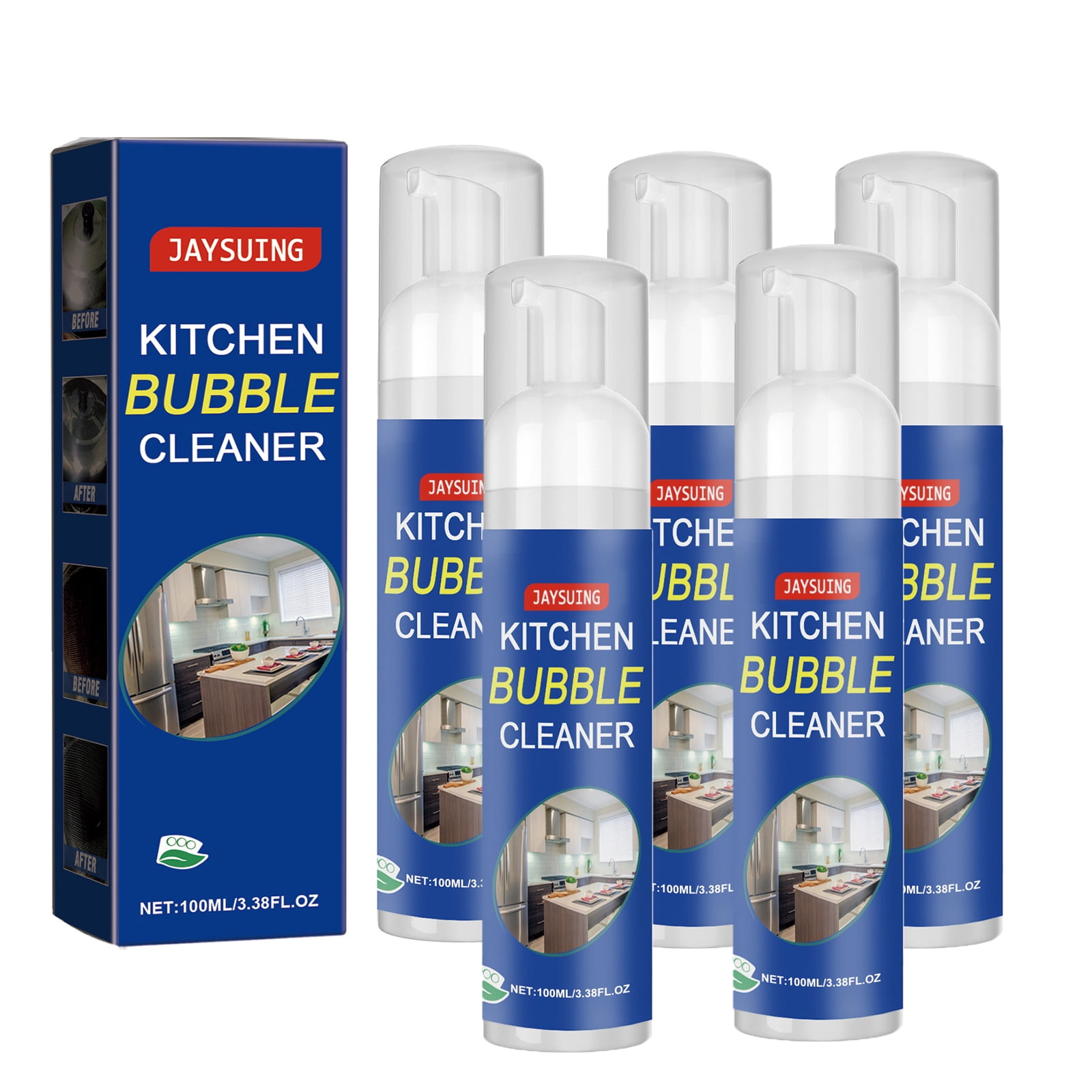 5PC Multi-function Bubble Cleaner Foaming Heavy Oil Stain Cleaner, All ...