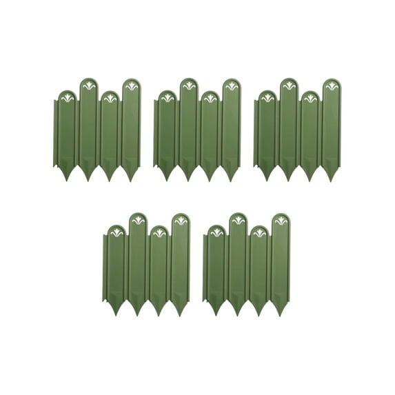 5PC Plastic Garden Fence Edging - Decorative Picket Fencing for Lawns ...