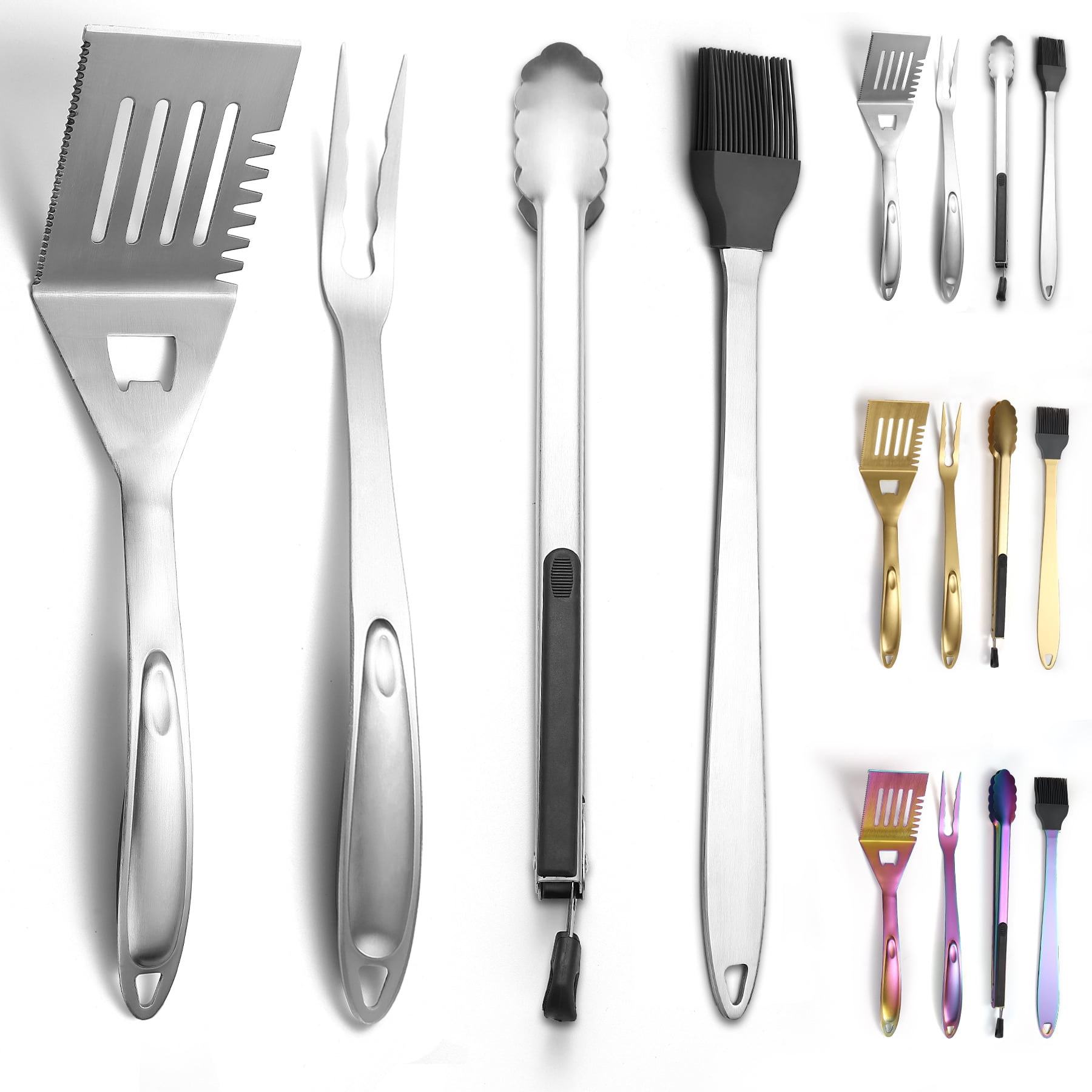 5PC Professional Griddle Accessories Set, Stainless Steel Grill BBQ ...