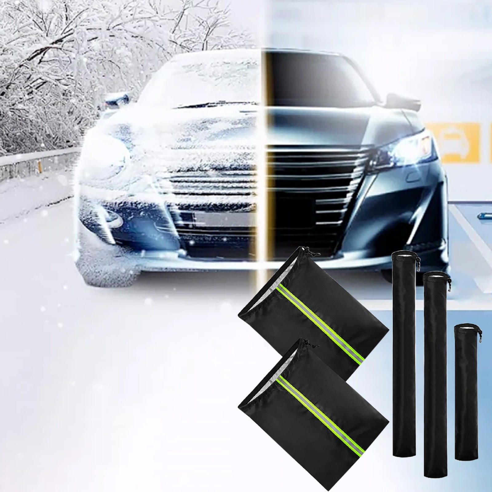 5PC Side Mirror Cover and Windshield Wiper Protection, All Season ...