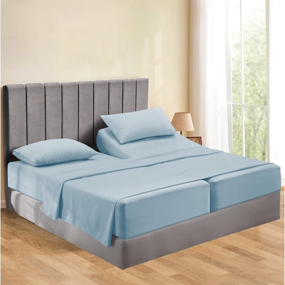 5PC Split King Sheets Sets for Adjustable 600-TC Organic Cotton Luxury ...