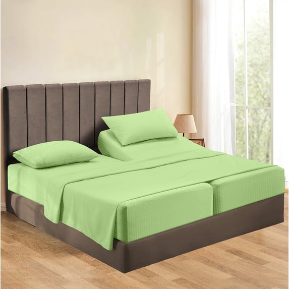 5PC Split Queen Sheets Sets for Adjustable 600-TC Organic Cotton Luxury ...
