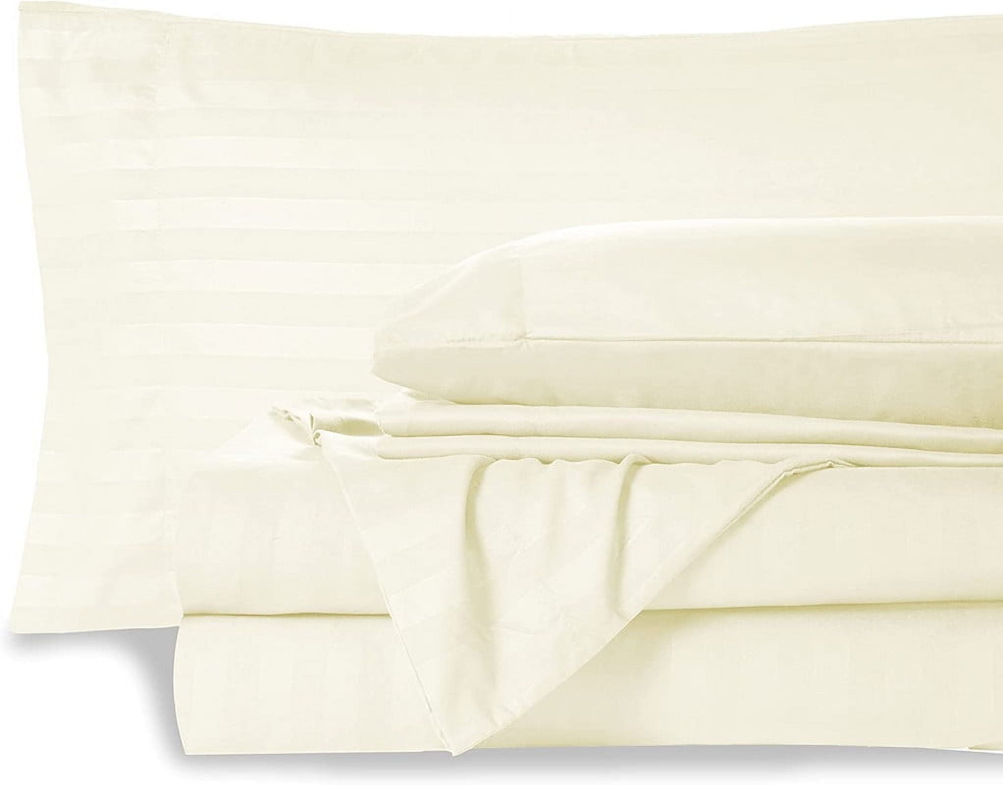 5PC Split Sheet Set-100% Egyptian Cotton, 1 Flat Sheet, 2 Fitted Sheet ...