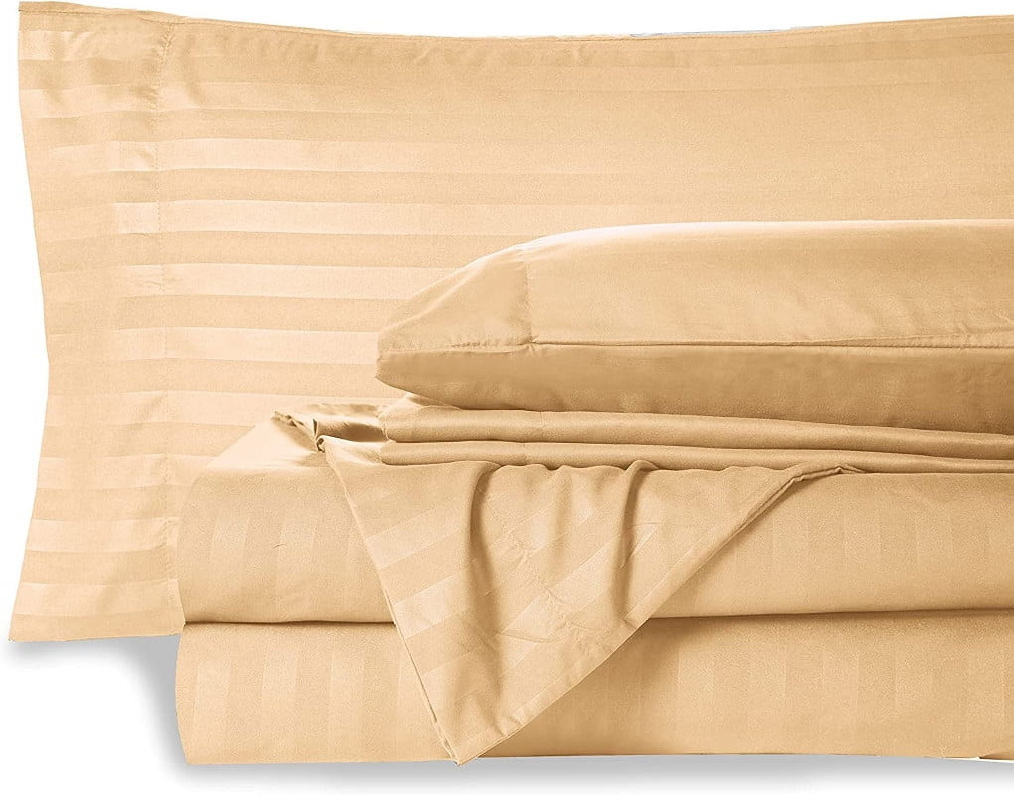 5PC Split Sheet Set-100% Egyptian Cotton, 1 Flat Sheet, 2 Fitted Sheet ...
