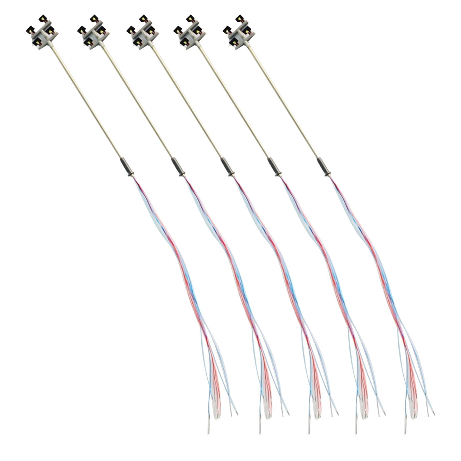 5PCS 1:100 Scale Model Post Lamps LED Street Lights for Railway and ...