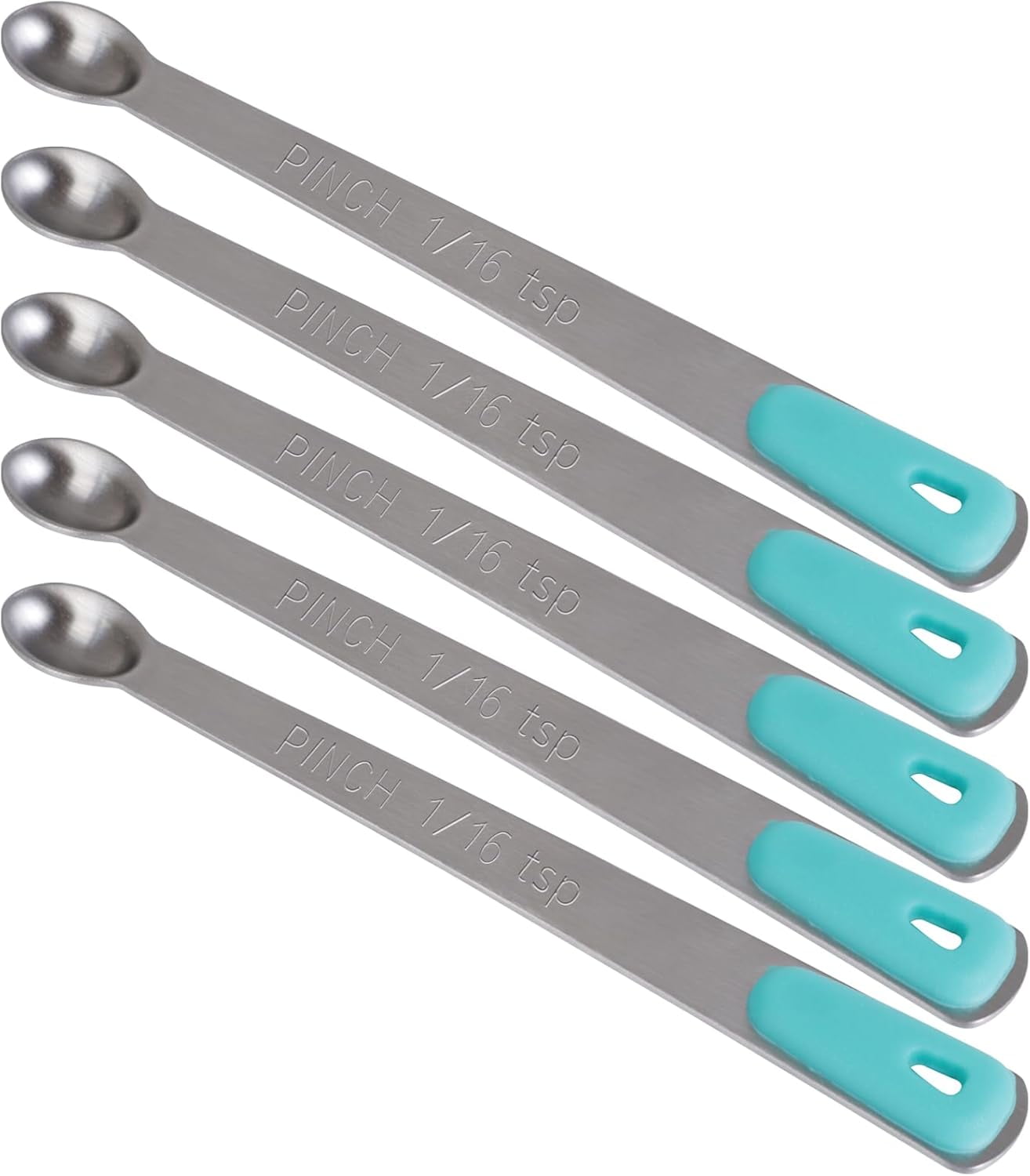5PCS 1/16 Single Measuring Spoons with Silicone Handle, Small Measuring ...