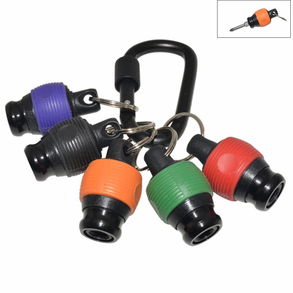 5PCS 1/4 Inch Hex Shank Keychain Extension Bars Aluminum Alloy Drill ...
