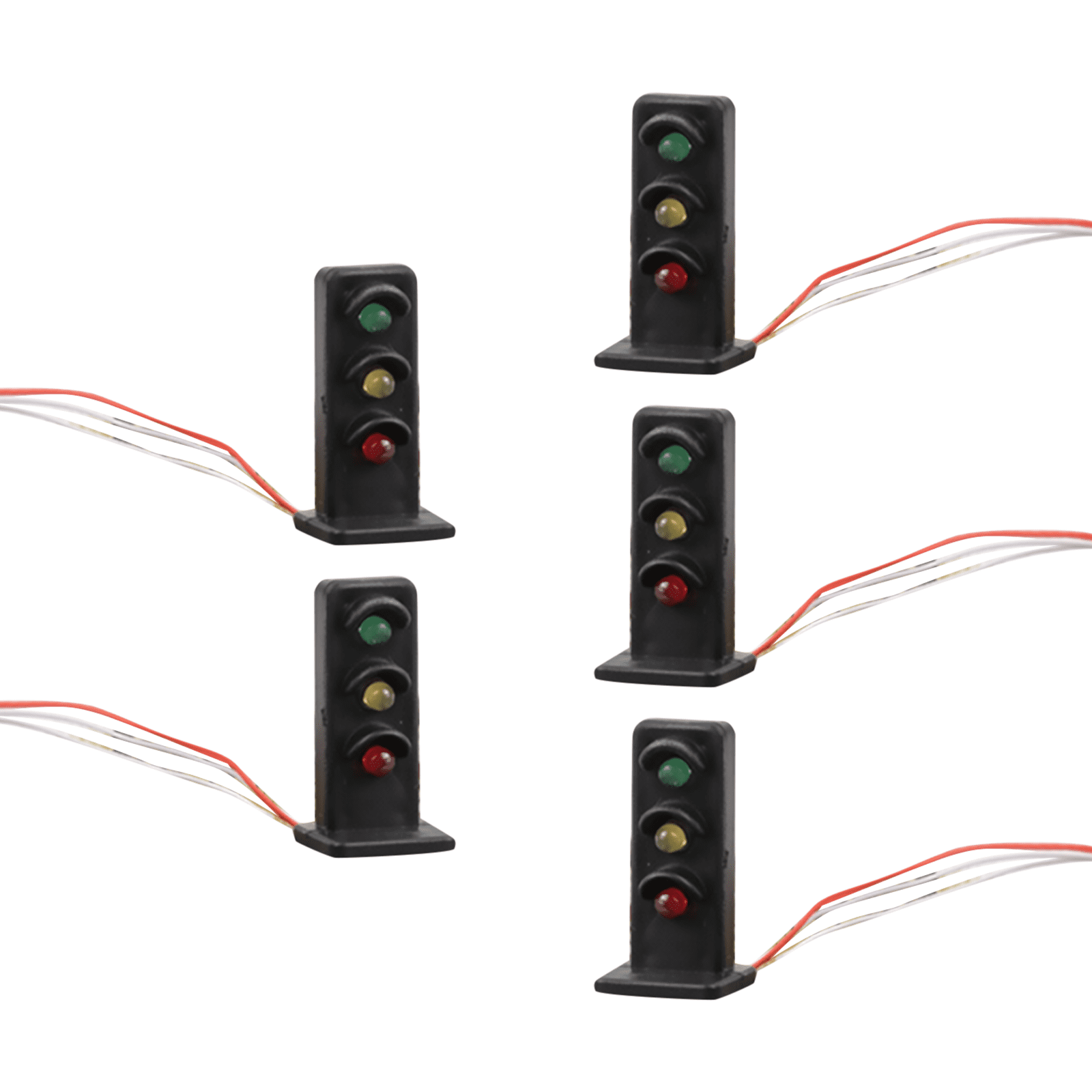 5PCS 1:87 Scale LED Railway Traffic Light Signal Model for DIY Railroad ...