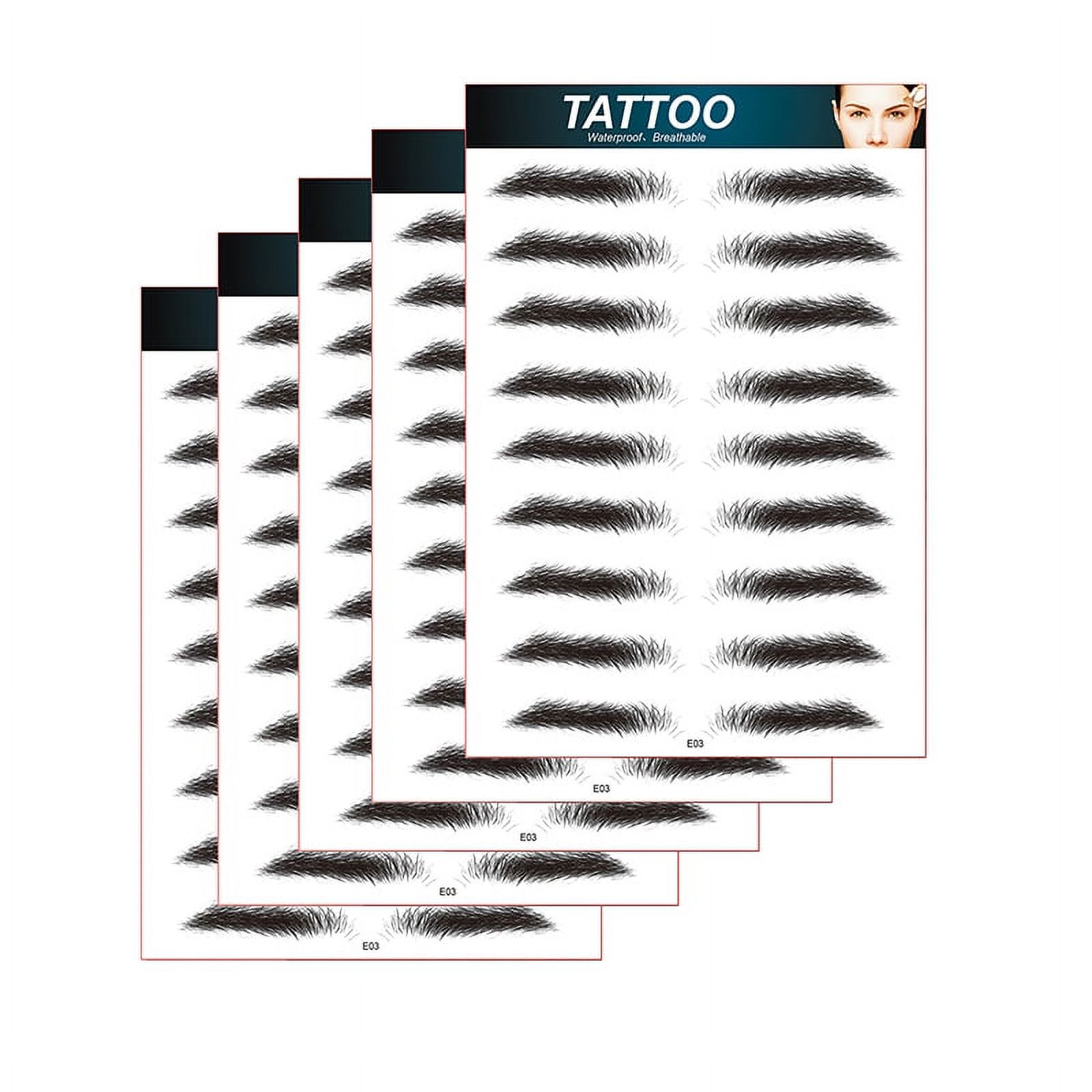 (5PCS) 10 Pairs Eyebrow Tattoo for Men Realistic Fake Eyebrows Popular ...