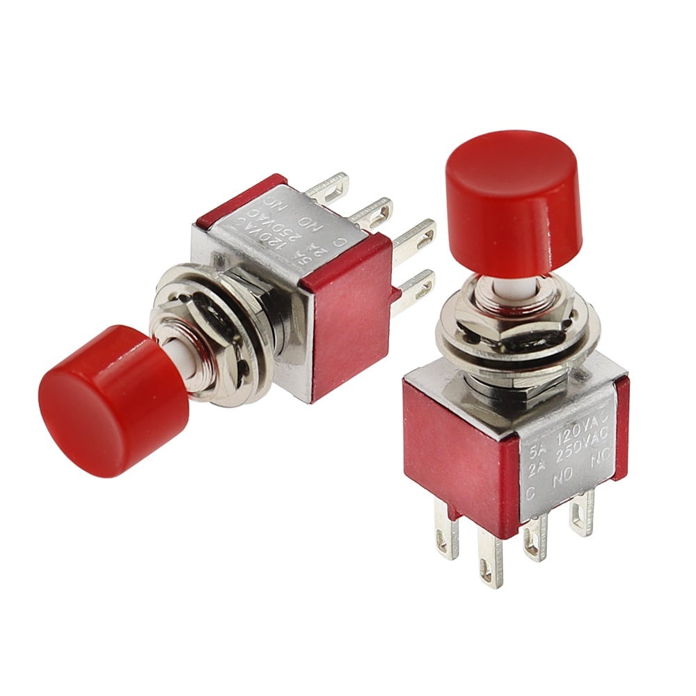 5PCS 10PCS PS-202 Mini 6MM 6Pin SPDT DPDT Momentary Push Button Switch ...