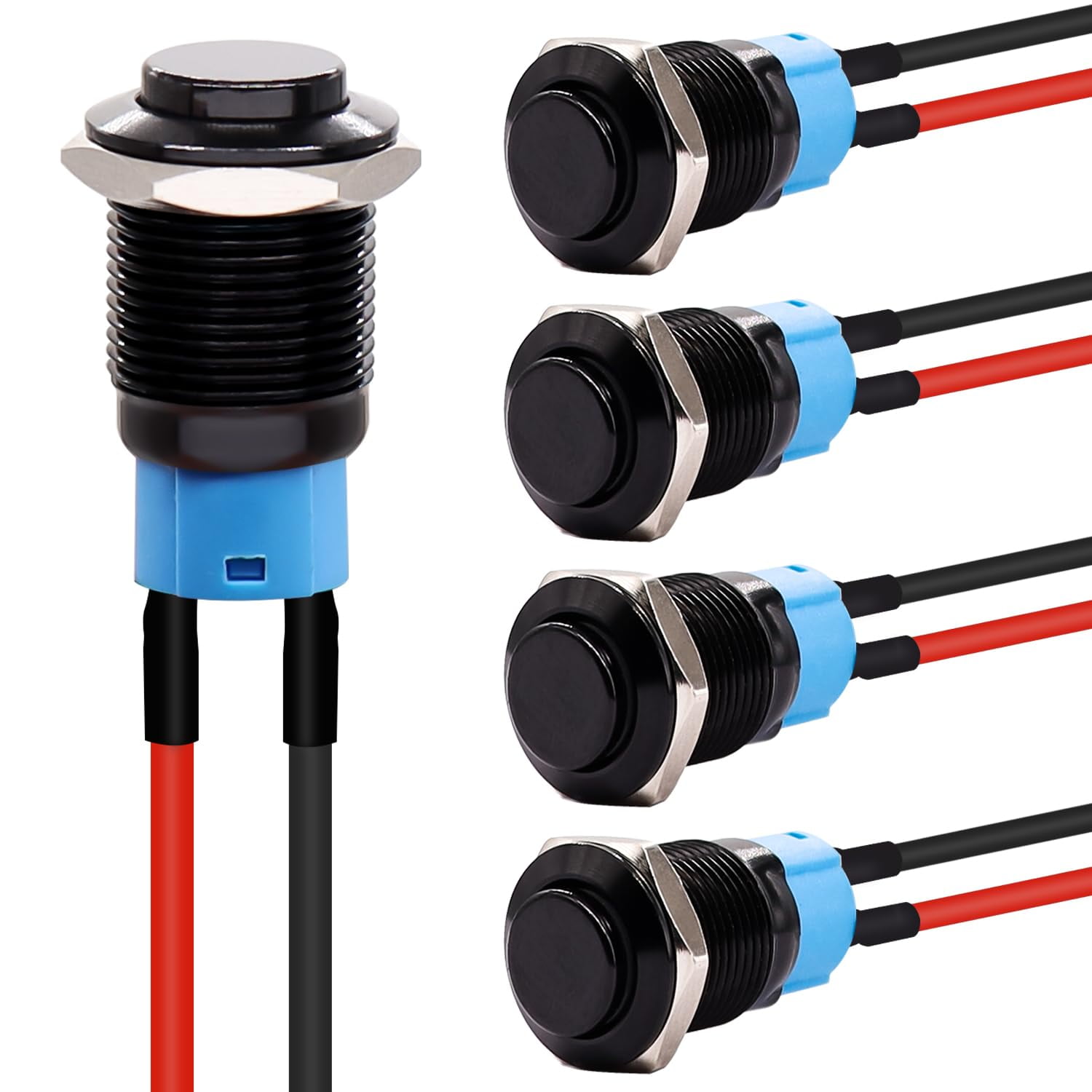 /5PCS 12mm Latching Push Button Switch ON Off Mini Round Waterproof ...