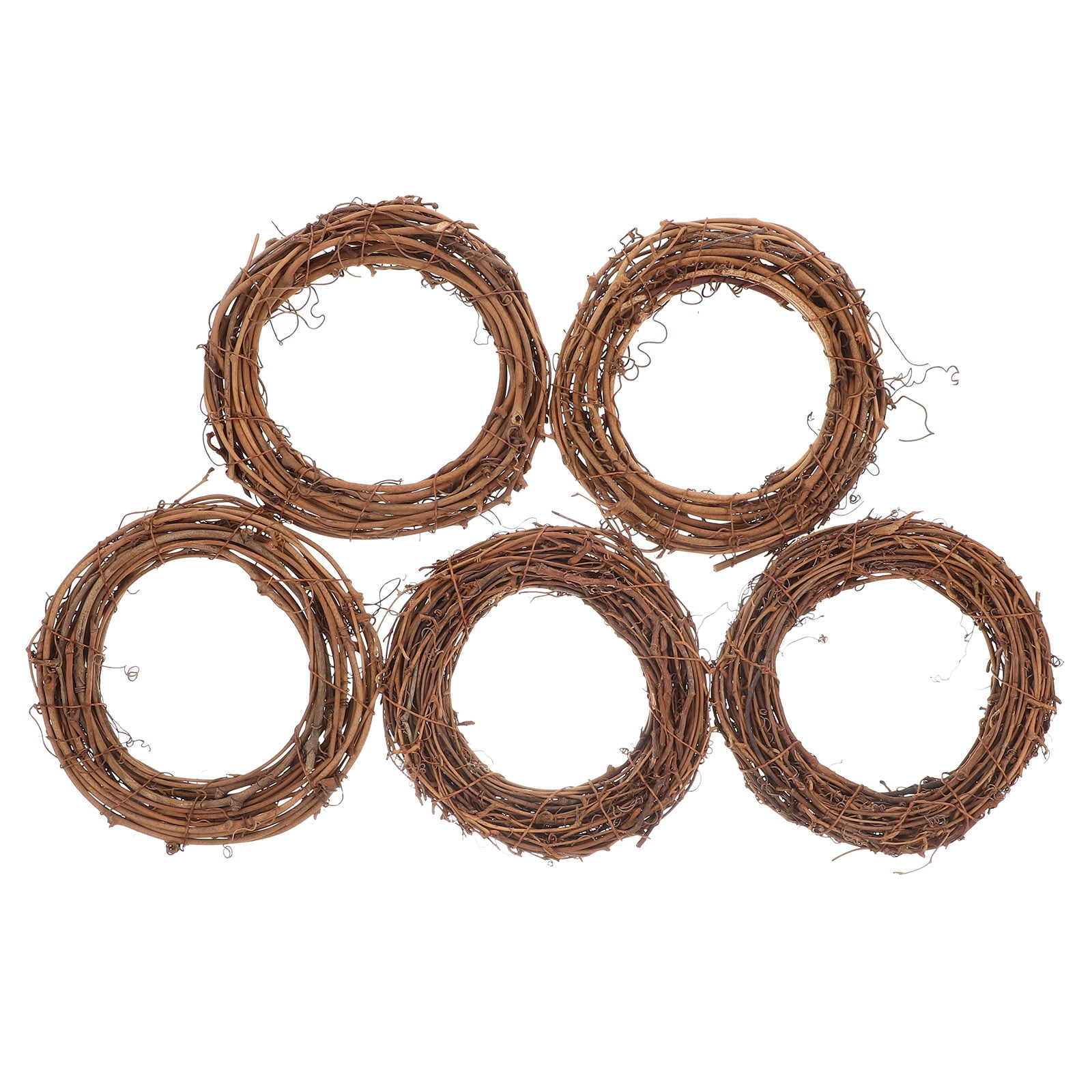 5PCS 15cm Grapevine Wreath Crafts Rings Rattan Vine Door Hoop Supplies ...