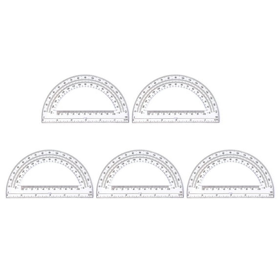5PCS 180 Degrees Protractor 6Inch Clear Protractors Math Drafting ...