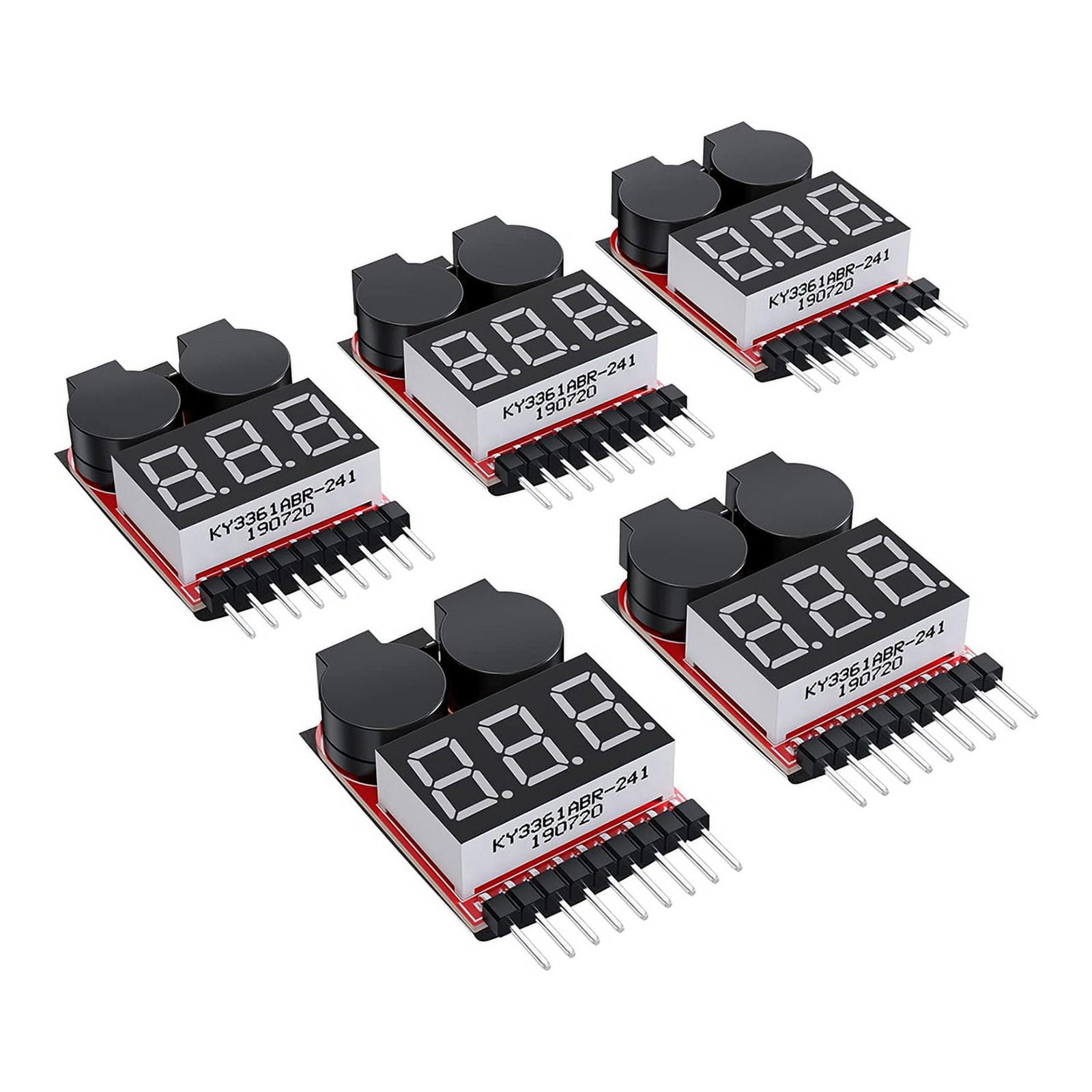 5PCS 2 In1 1-8S Lipo Battery Voltage Tester, RC Low Voltage Buzzer ...