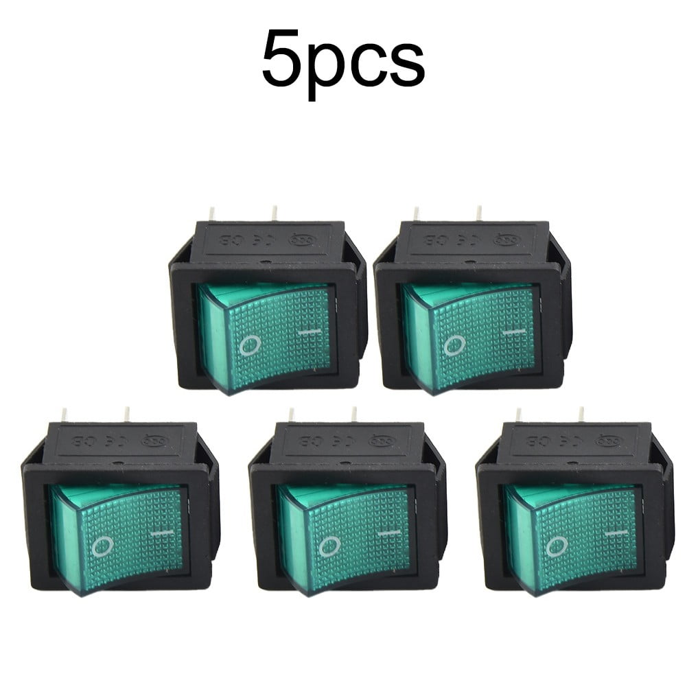 5PCS 2 Position Rectangular Rocker Switch Latching On Off DPST 4 Pin ...