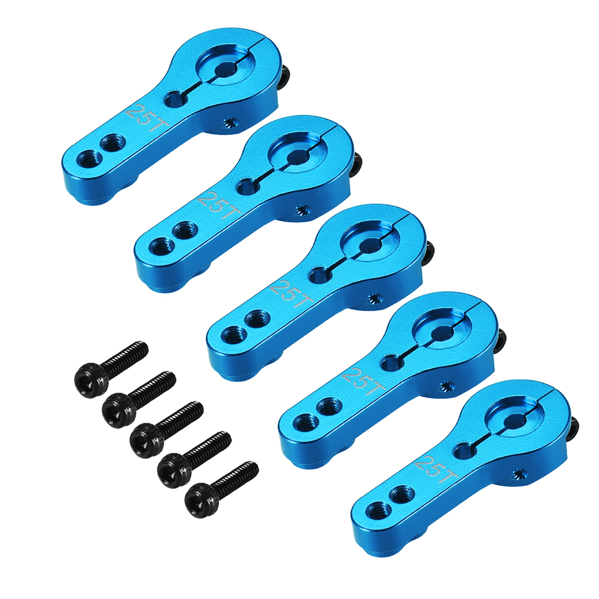 5PCS 25T Aluminum Servo Horns M3 Threads Metal Steering Arm for Futaba ...