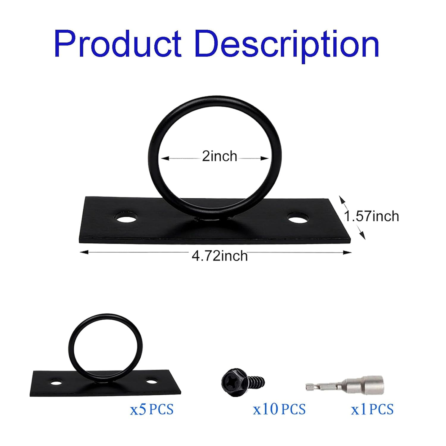 5PCS 2inch Rope Fence Bracket Holders, Ring Rope Support for Stair ...