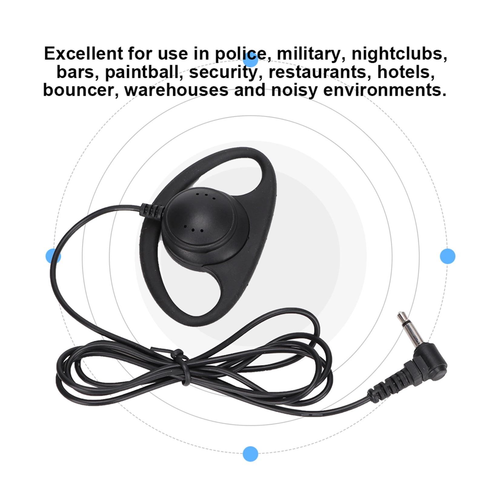 5PCS 3.5mm Jack d Shape Earpiece Headset for Two Way Radios Walkie ...