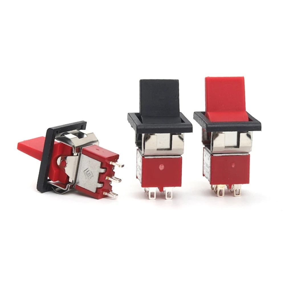 5PCS 3/6 Pin 2/3 Position Quick Reaction Mini Toggle Switch Square Snap-in Panel Mount 5A/125V ...