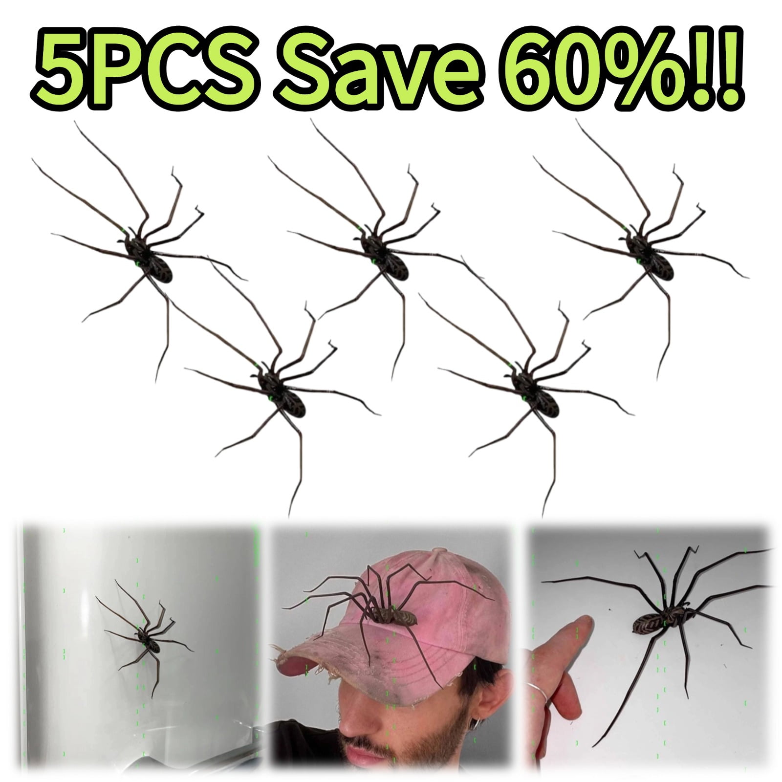 5PCS 3.9in 3D Spider Fridge Magnet - Modern Metallic Finish for ...