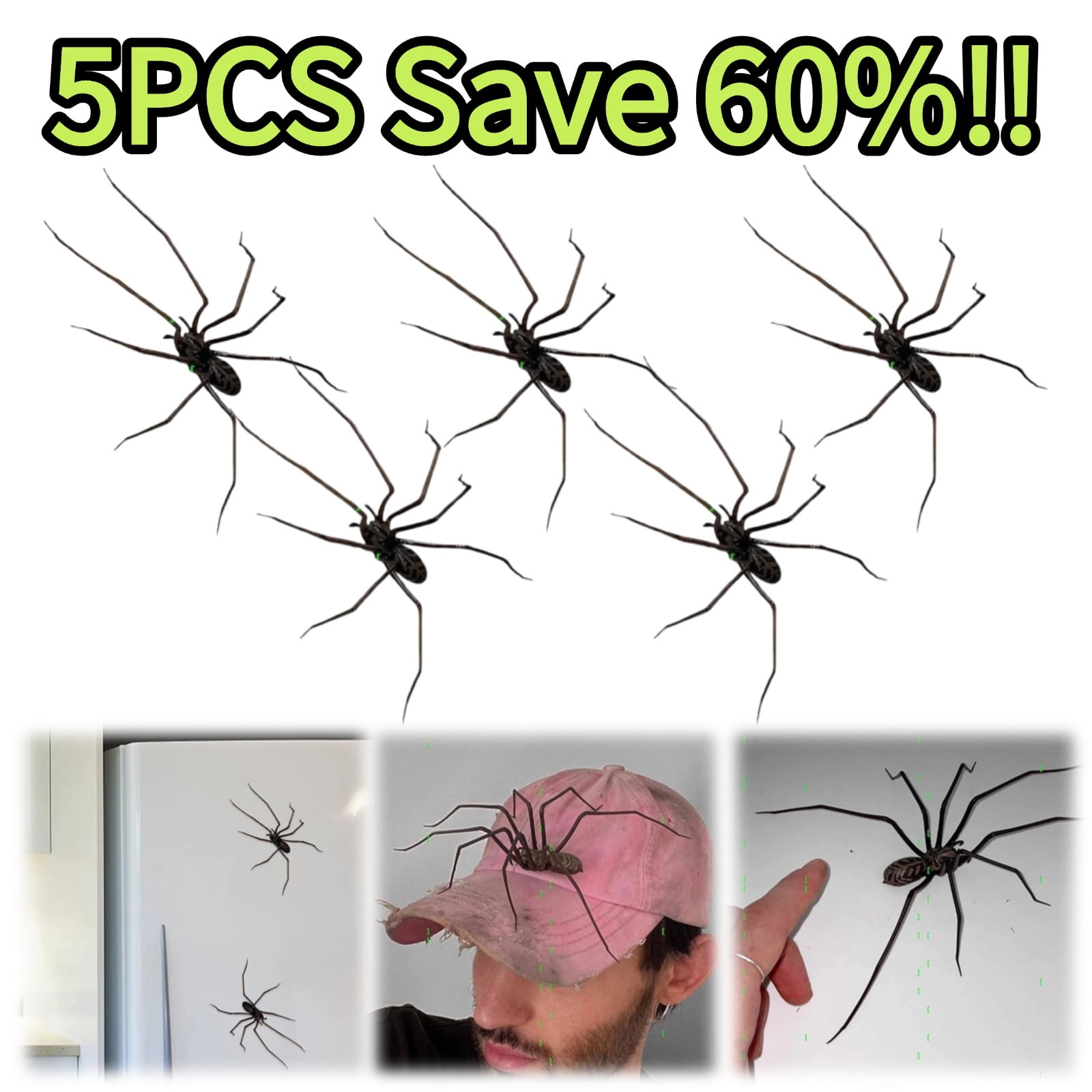 5PCS 3.9in 3D Spider Fridge Magnet - Modern Metallic Finish for ...