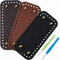 5PCS 3 Colors PU Leather Knitting Purse Crochet Bottom Rivet Base ...