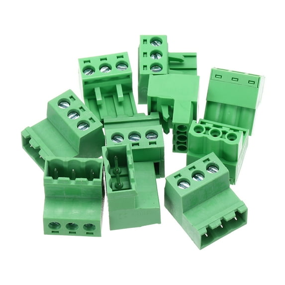 5PCS 3-Pin PCB Mount Screw Terminal Block Connector 5.08mm/0.2inch ...